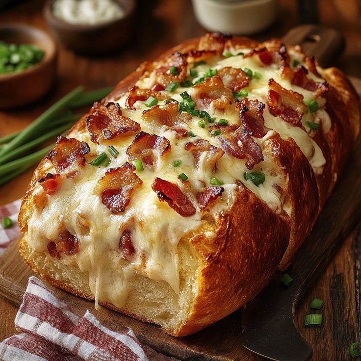 Gefülltes Brot mit Hähnchen, Speck und Ranch-Dressing - Omas Tipps Rezepte